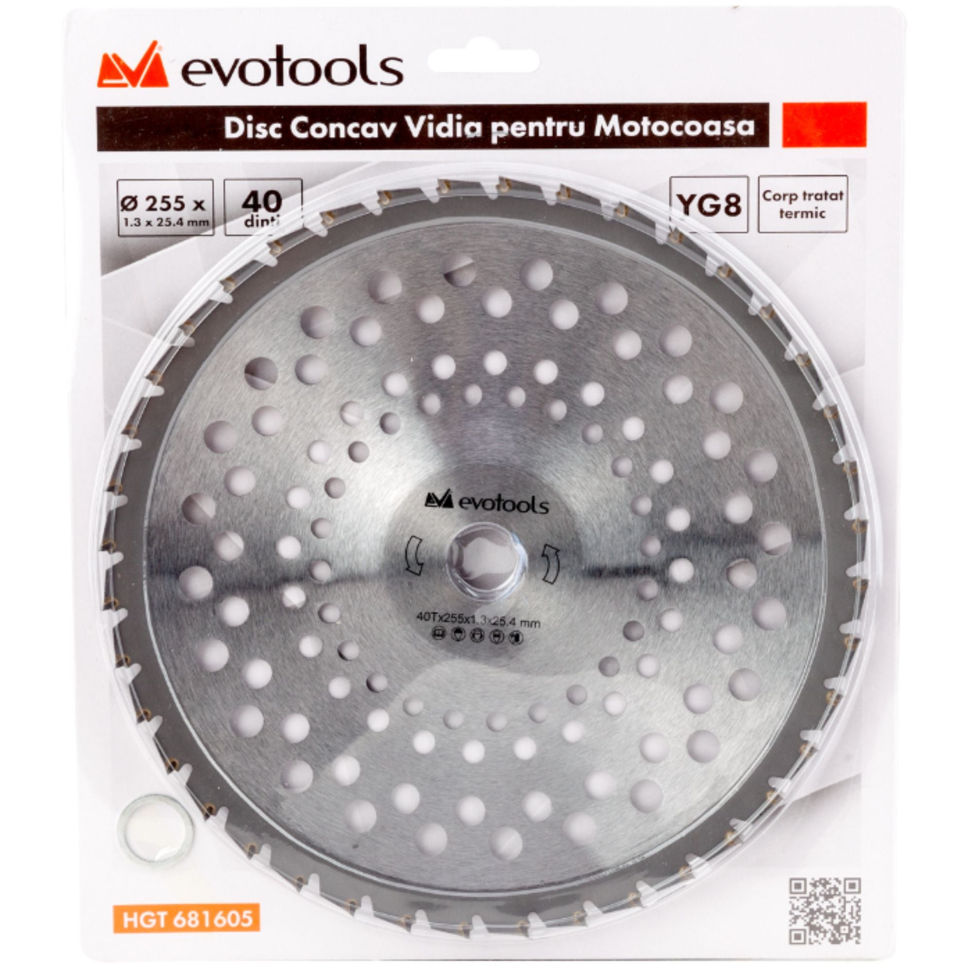 Disc concav vidia Evotools, 255 mm, 40 dinti