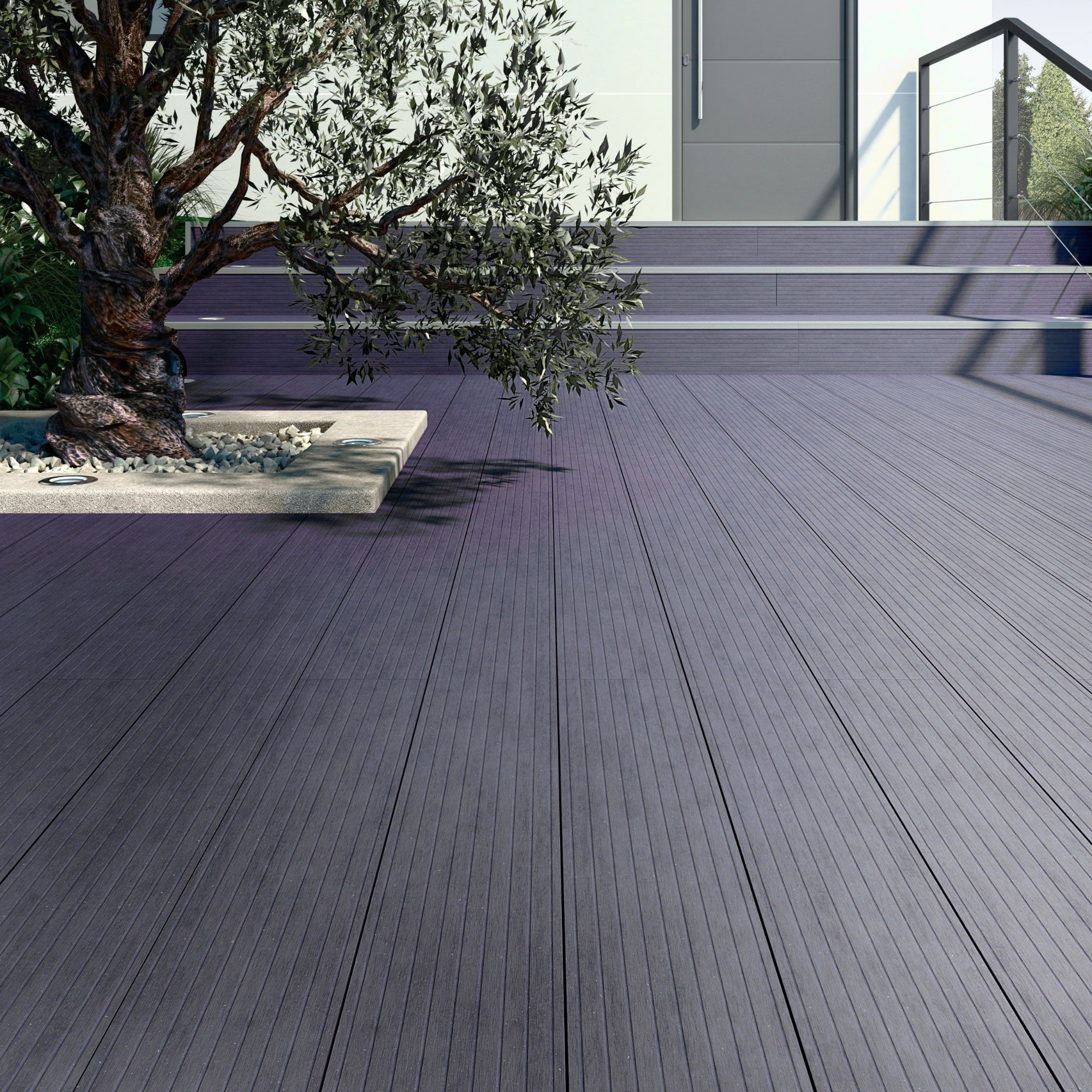 Dusumea terasa, WPC, Naterial, 1200 x 153 x 34 mm, gri