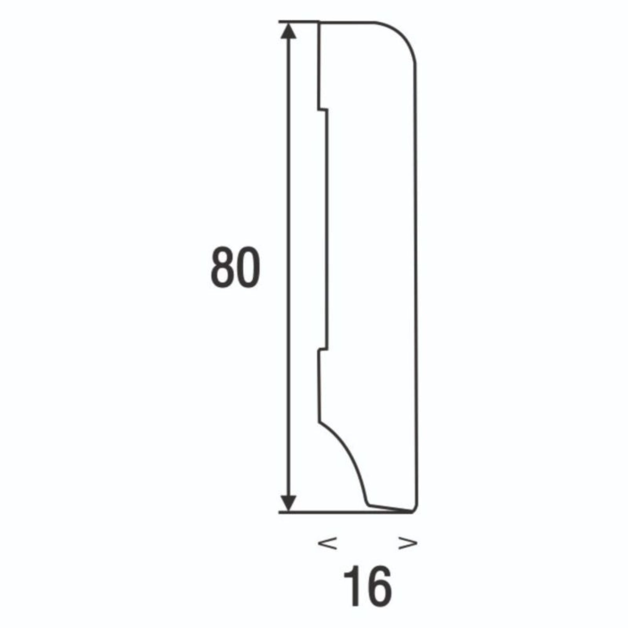 Plinta din MDF, 2.430 x 80 mm, alb