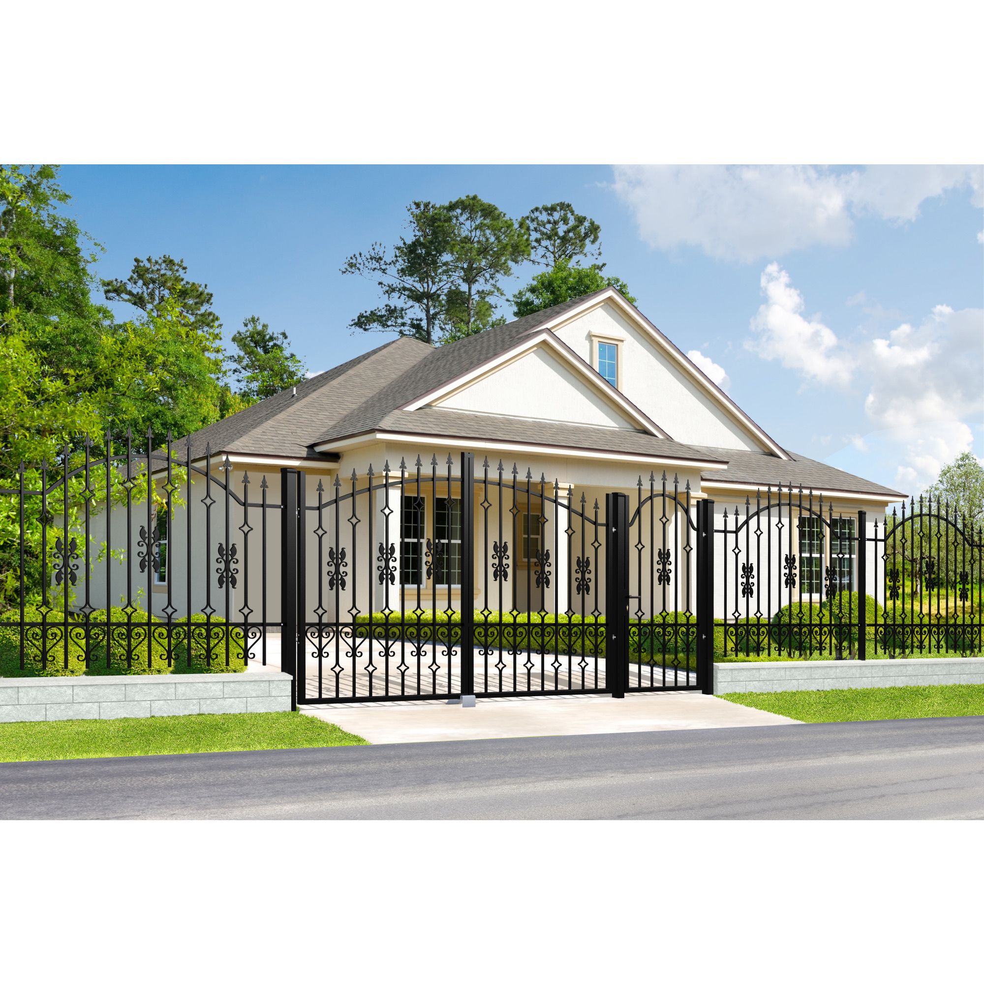 Poarta pietonala Ileana, metal, 90 x 200 cm, dreapta, 40 mm, negru