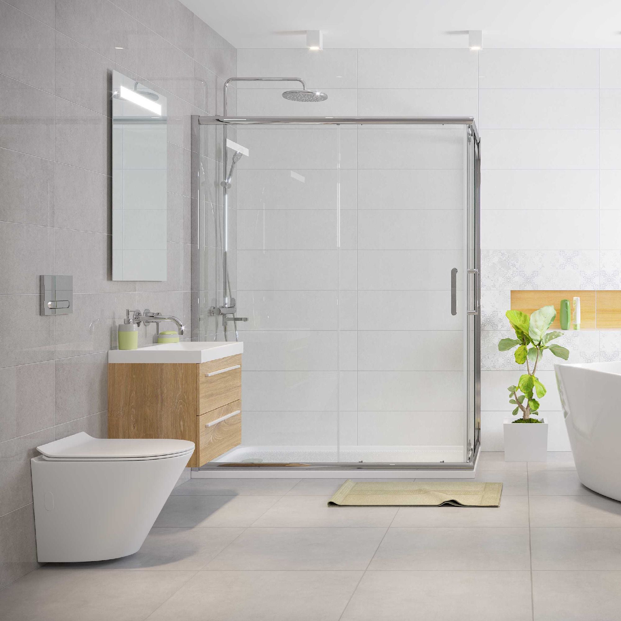 Faianta 25 x 75 cm, Locarno, uni, gri, lucios