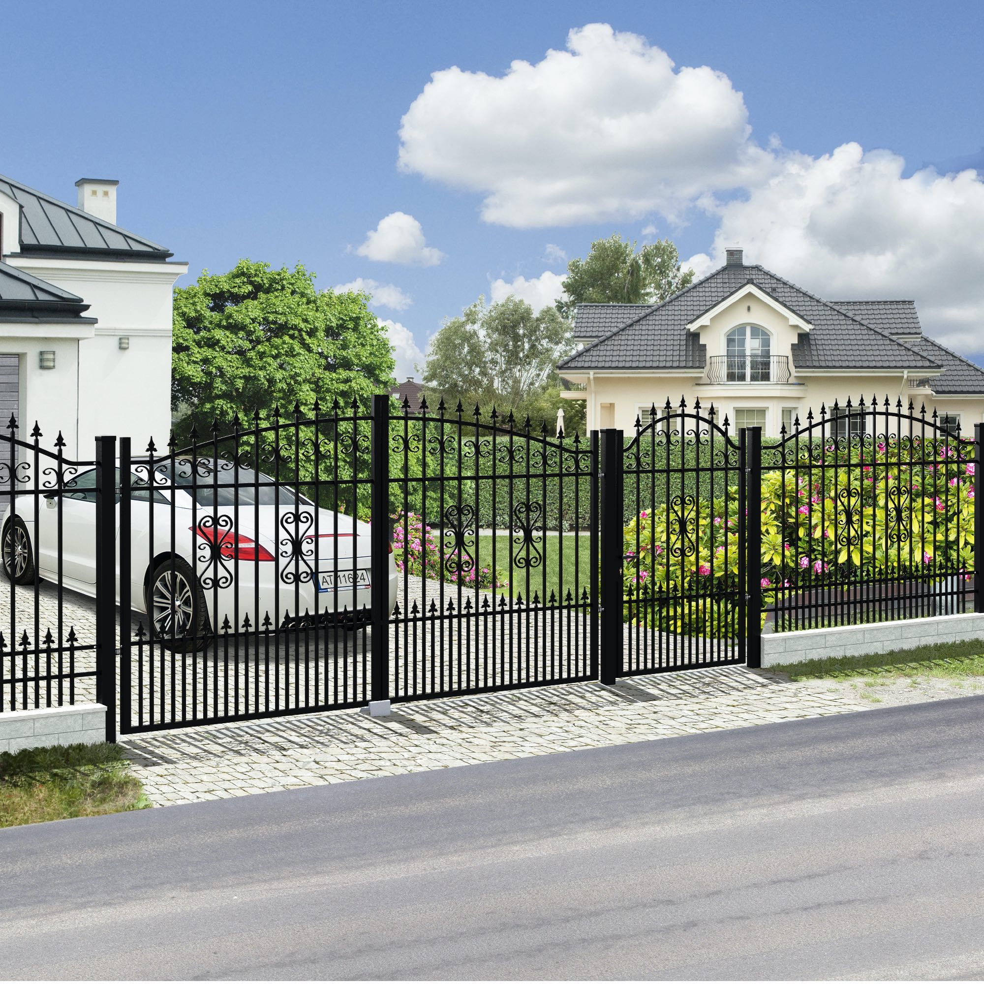 Poarta pietonala Atena, metal, 100 x 200 cm, 40 mm, stanga, negru