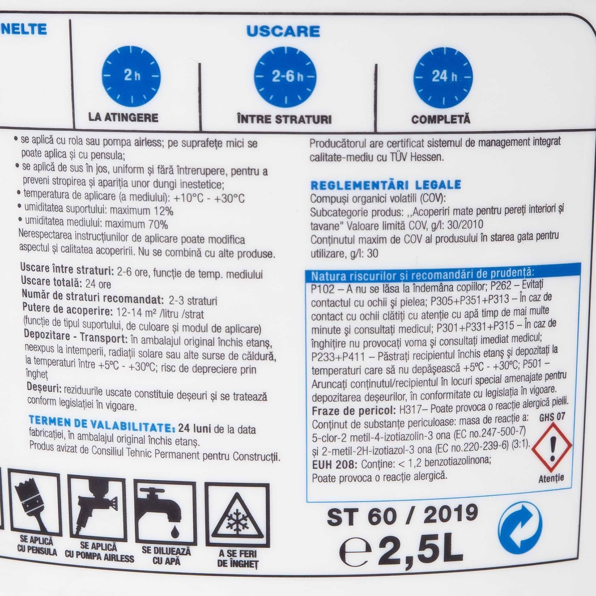 Vopsea lavabila colorata Luxens, de interior, 2.5 L, galben 8, aspect mat