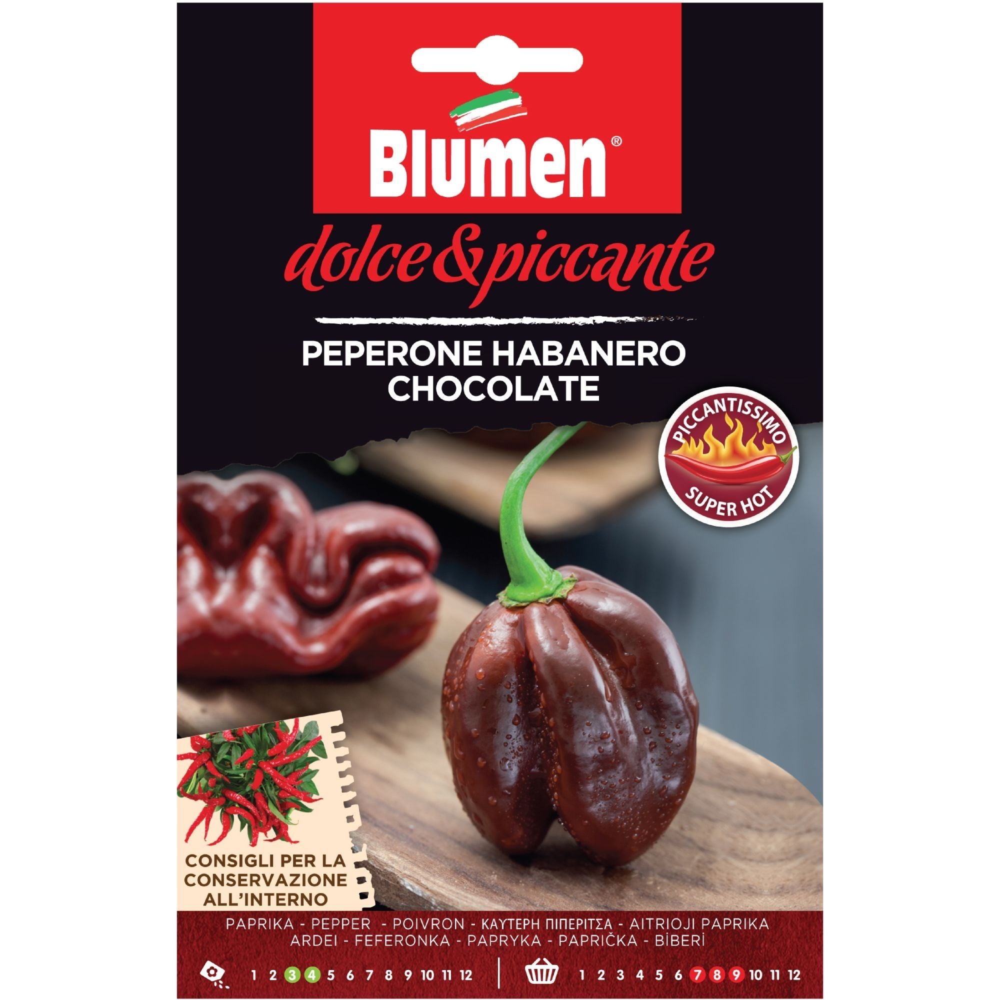 Seminte legume, ardei iute Habanero Chocolate, Blumen