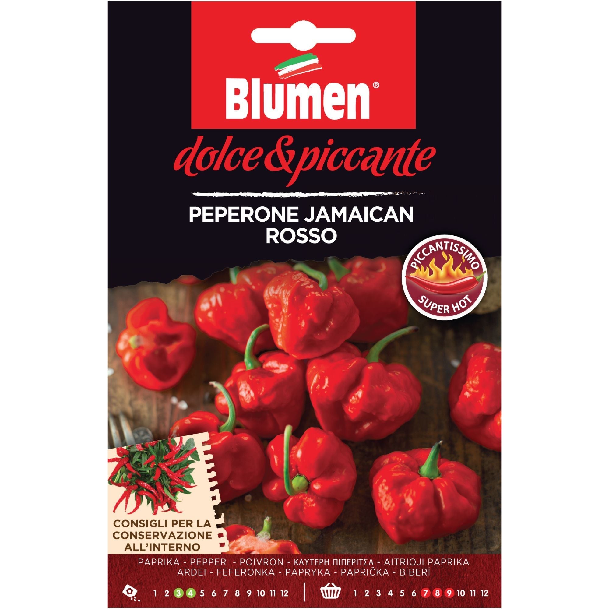 Seminte legume, ardei iute Jamaican Rosso, Blumen