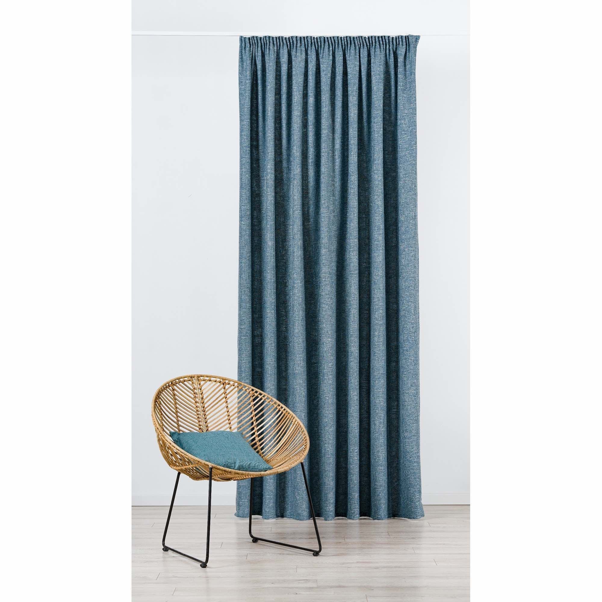 Draperie 210 x 245 cm Riva, cu rejansa, albastru