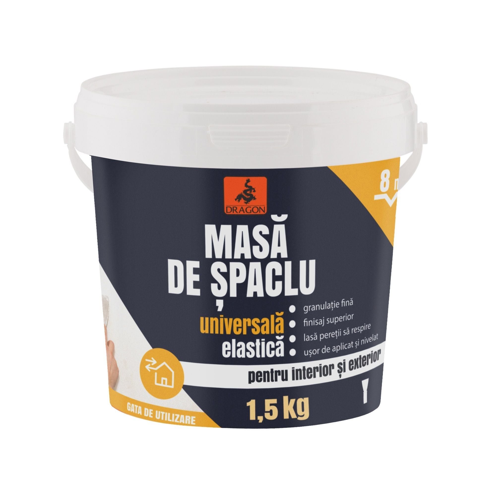 Masa de spaclu Dragon, universala, elastica, interior, alb, 1.5 kg