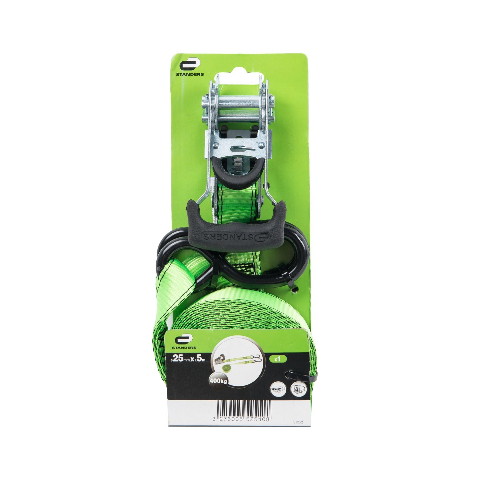 Chinga fixare Standers, cu catarama si carlig, poliester, 25 mm x L 5 m ...