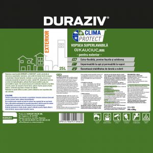 Vopsea lavabila exterior Duraziv Kauciuc, alba, 25 L