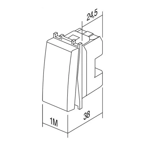 Intrerupator pentru jaluzele Tem Modul, simplu, modular, IP20, alb