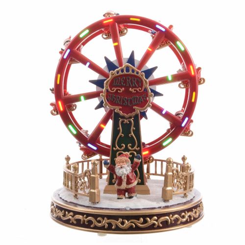 Carusel muzical Craciun, in miscare, model roata, 24 LED-uri ...