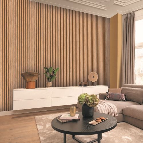 Tapet hartie Riflaj, model lemn, multicolor, rola 10 x 0.53 m