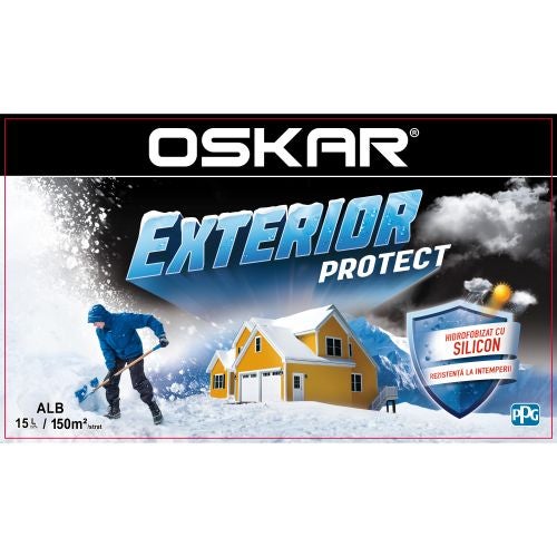 Vopsea lavabila exterior Oskar Protect, alba, 15 L