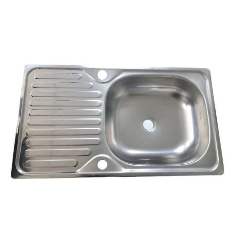 Chiuveta bucatarie din inox, 76 x 43.5 cm, adancime cuva 14 cm, incastrabila, reversibila, argintiu