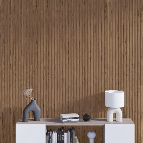 Panou riflaj decorativ, STURA, 2600 x 165 x 15 mm, nuc