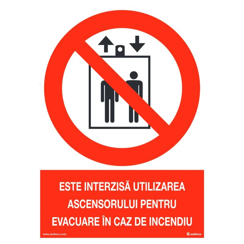 Indicator avertizare "Nu folositi liftul!", adeziv, dimensiune 210 x 297 mm