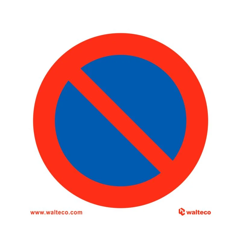 Indicator avertizare "Stationarea interzisa!", adeziv, Ø 92 mm