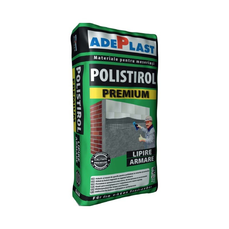 Adeziv si masa de spaclu Adeplast Polistirol Premium, pentru polistiren expandat, 25 kg