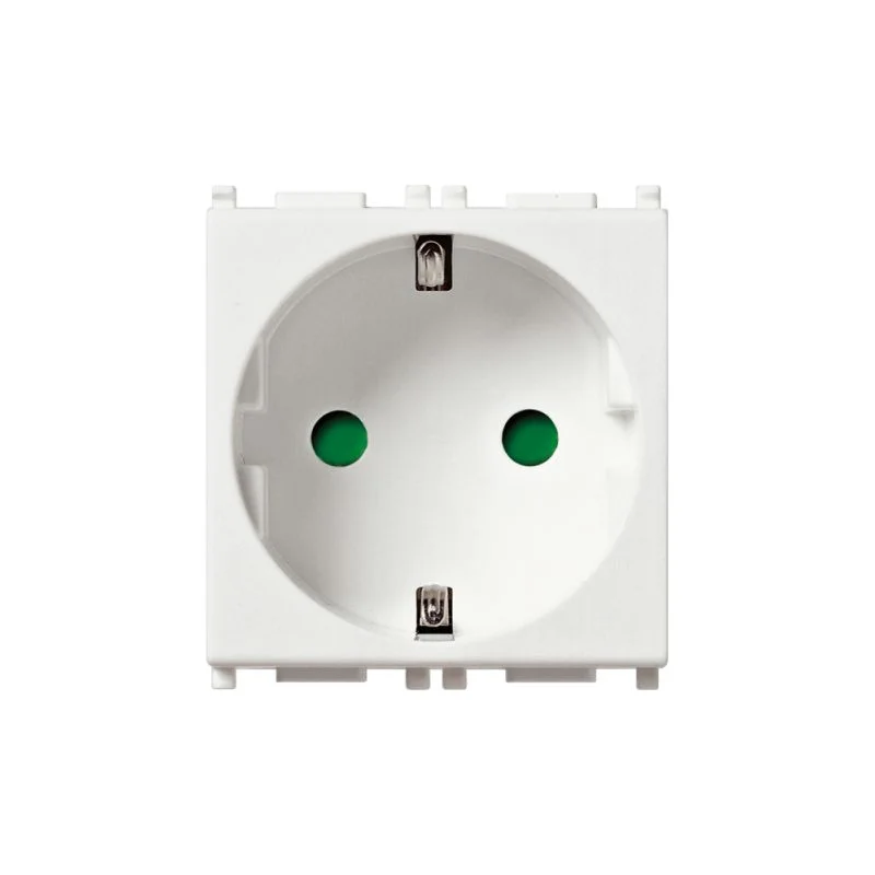 Priza schuko simpla Vimar Plana, modulara, IP20, alba