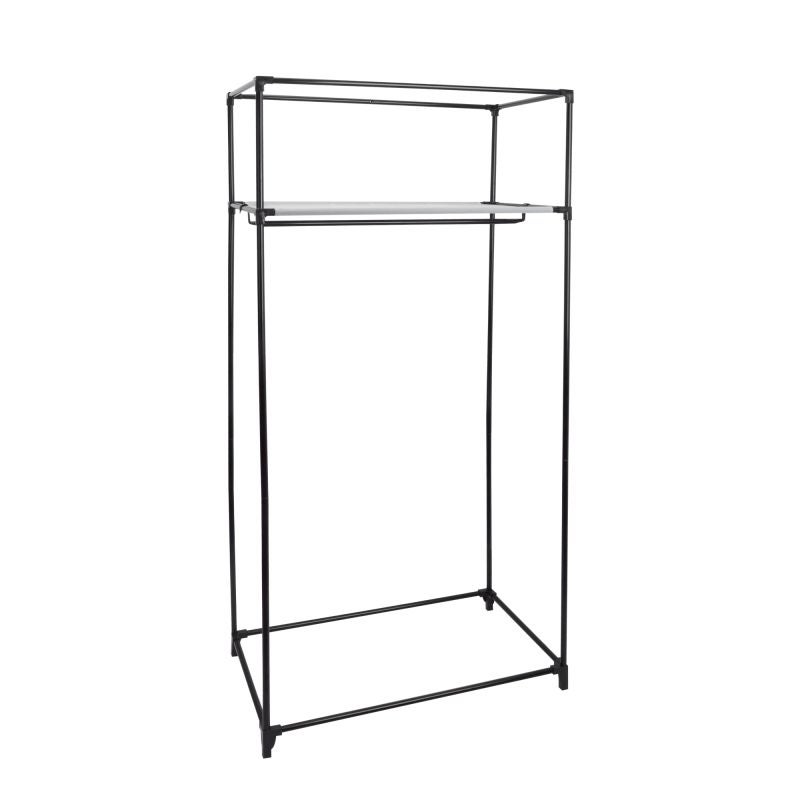 Dulap haine din panza, 75 x 45 x 160 cm, gri