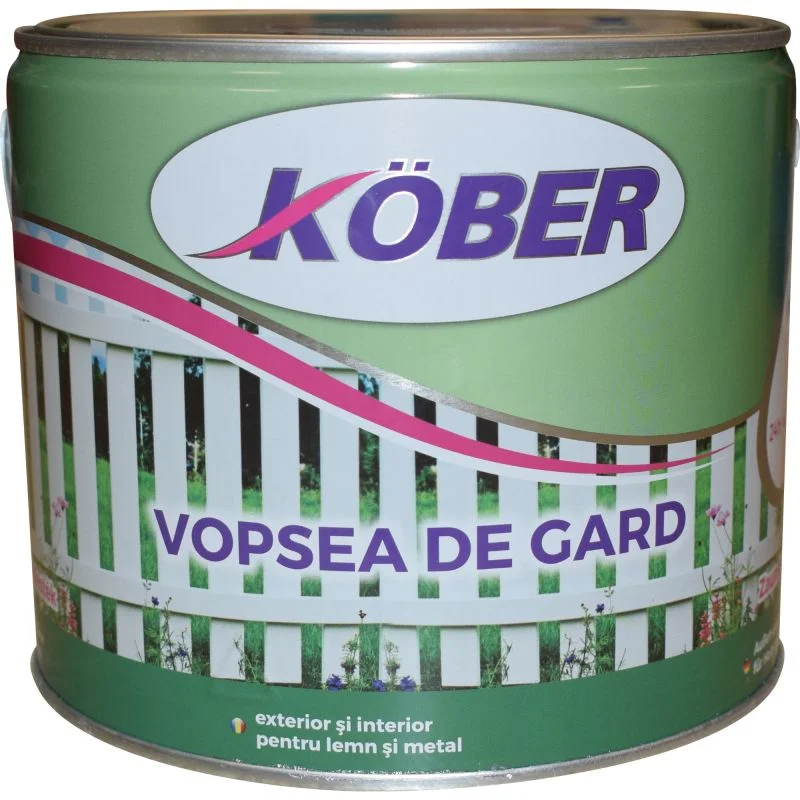 Email pe baza de solvent Kober, pentru lemn si metal, visiniu, aspect lucios, 2.5 L