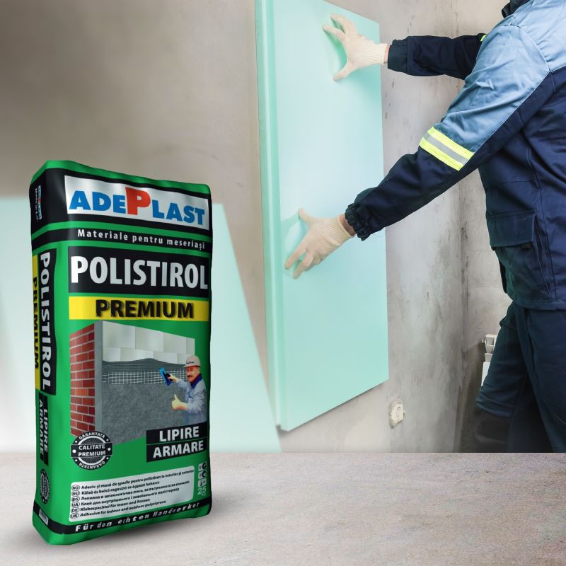 Adeziv si masa de spaclu Adeplast Polistirol Premium, pentru polistiren expandat, 25 kg