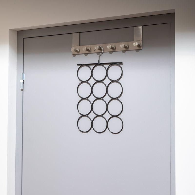 Umeras Spaceo, pentru 12 esarfe, din metal, L 25 cm, negru