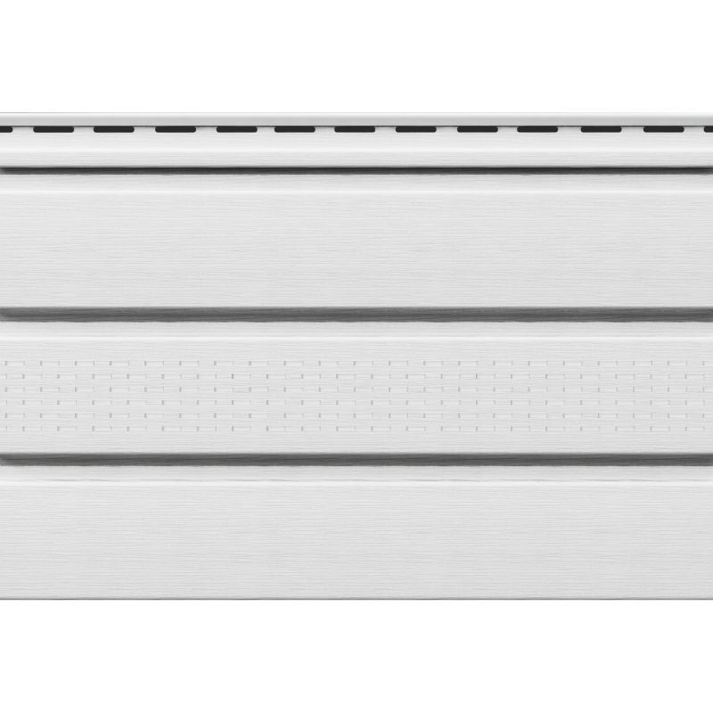 Lambriu PVC exterior, SV-07, tip sageac perforat, 7 x 300 x 2700 mm, alb