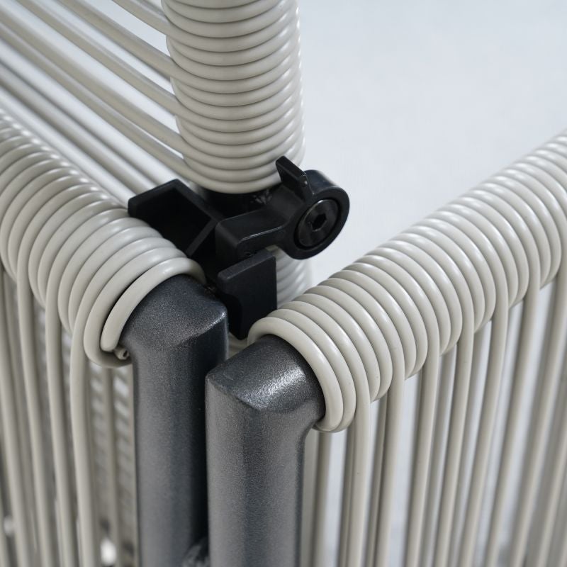 Set mobilier gradina Naterial Compass, pentru 4 persoane, otel/textil, gri