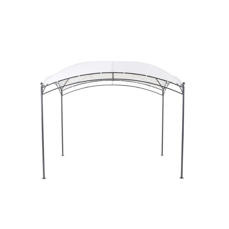 Pavilion gradina Naterial Occo, otel/poliester, 200 x 300 cm, H 257 cm, alb