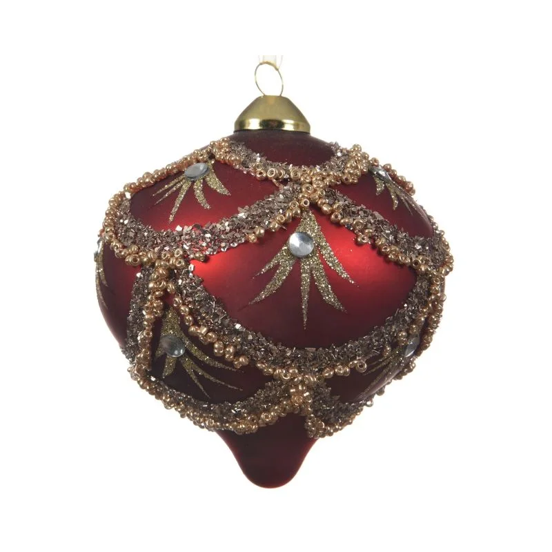 Glob onion Bows and stones rosu Ø10 cm