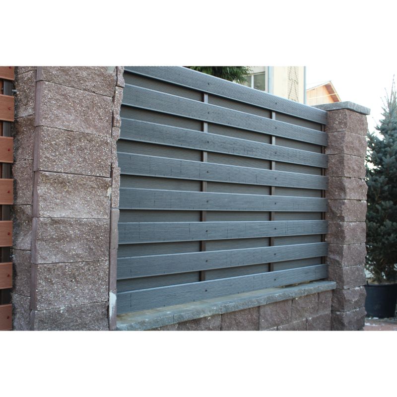 Scandura WPC pentru gard, 2000 x 120 x 24 mm, gri