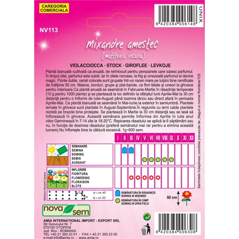 Seminte flori de primavara, Mixandre, amestec culori, Novasem