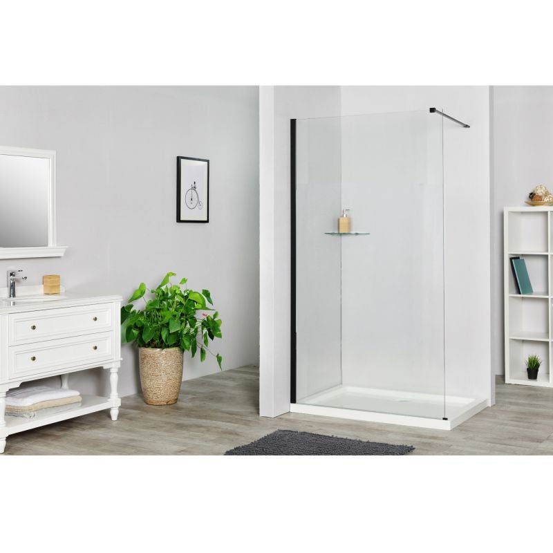 Perete dus walk-in Sensea Remix, 8 mm, 90 x 200 cm, profil negru