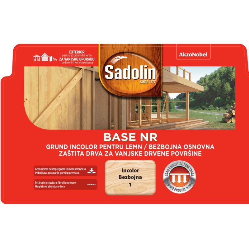 Grund lemn Sadolin Base NR, alchidic, incolor, 5 L