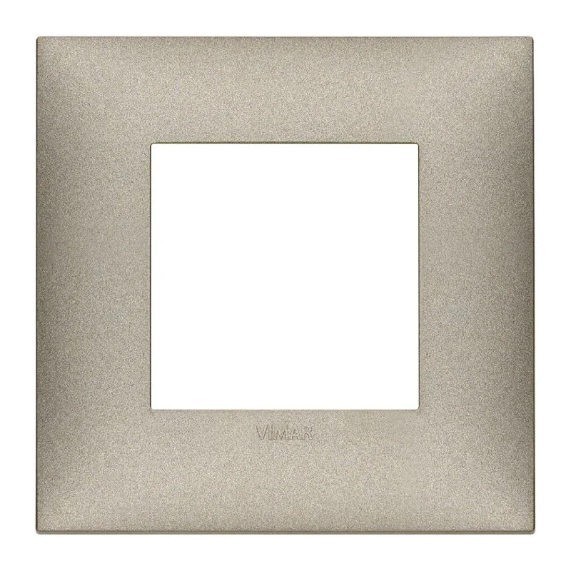 Rama decorativa dubla Neve, pentru aparataj modular, titan mat
