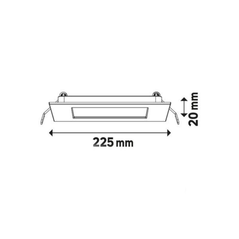Spot LED incastrat, fix, 2500 lm, lumina rece, patrat, alb