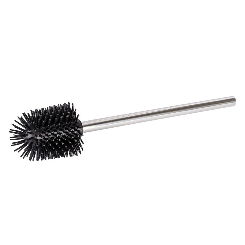 Perie WC Silicon, din inox, negru/alb