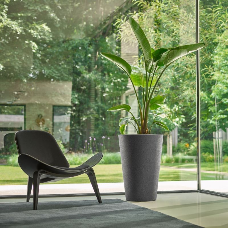 Ghiveci flori IQ inalt, polipropilena, Ø 48 cm, negru