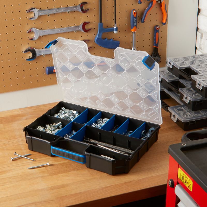 Cutie plastic Dexter, cu organizator, 390 x 284 x 60 mm