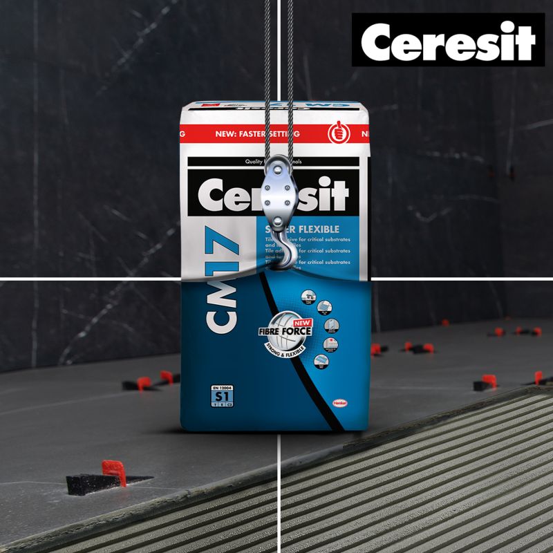 Adeziv super flexibil placari ceramice si piatra naturala, interior/exterior, Ceresit CM17, gri ...