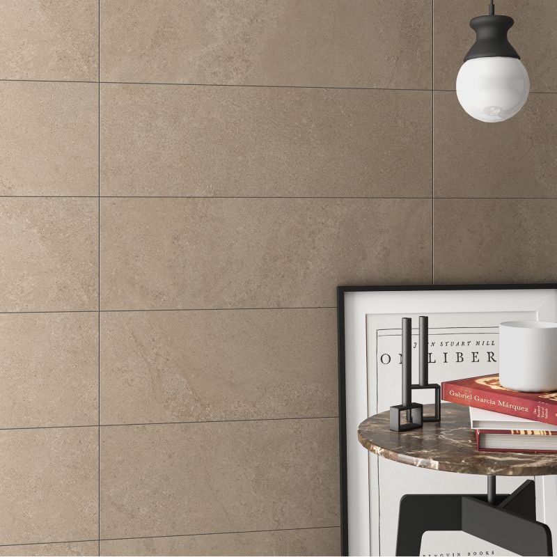 Faianta 25 x 75 cm, Artens Slab, aspect piatra naturala, maro, mat