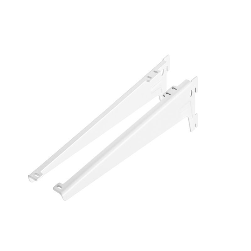 Suporti simpli pentru raft pe sina, 380 mm, alb (set 2 buc)