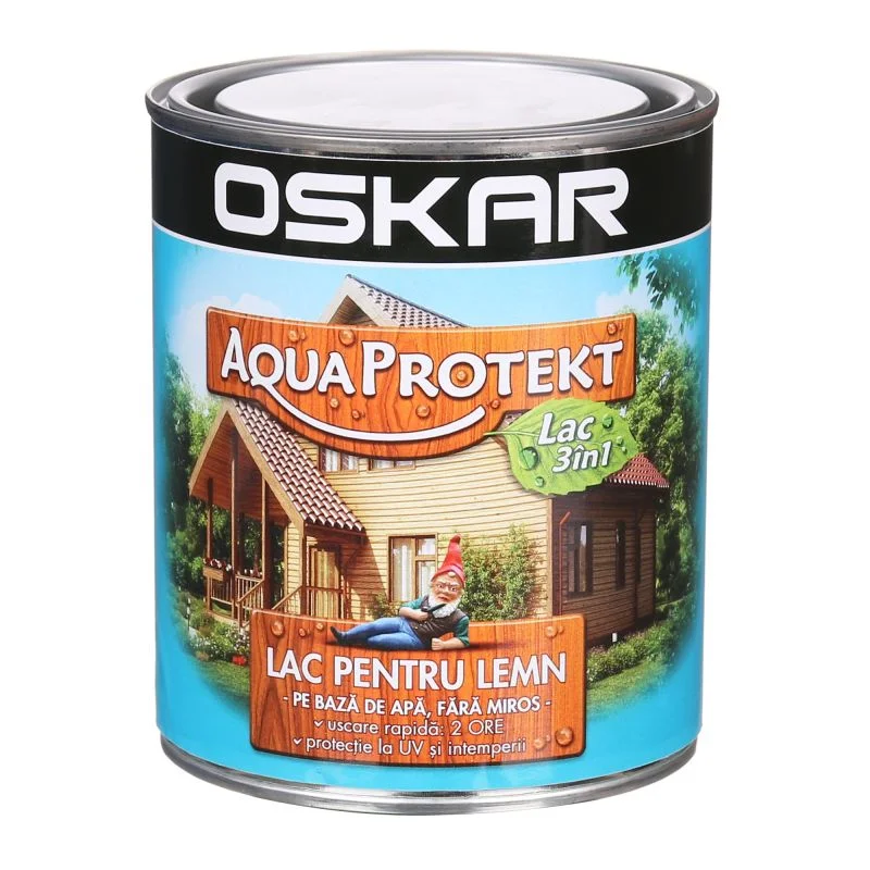 Lac protector lemn Oskar Aqua Protekt, uscare rapida, acrilic, satinat ...