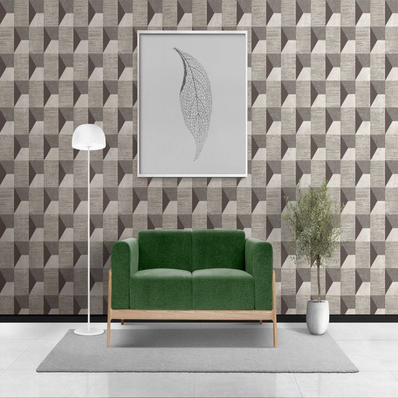 Tapet vinil Phoenix, model tip ciment/beton, 3D, gri, rola 10 x 0.53 m