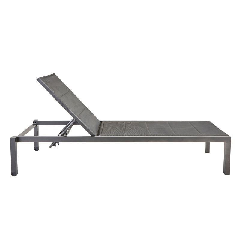 Sezlong Naterial Aquila II, aluminiu, 75 x 200 x 36 cm, gri