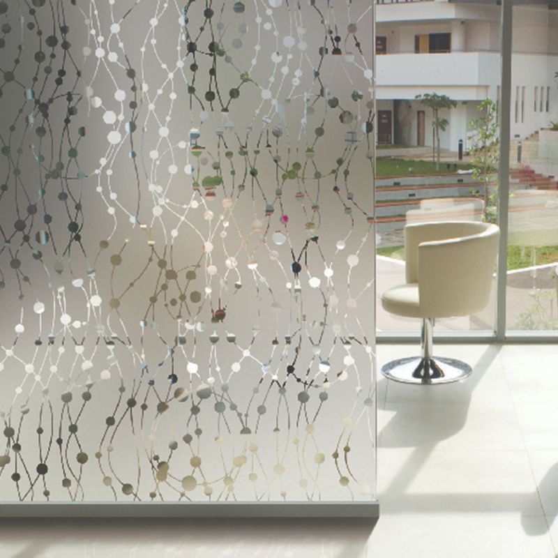 Folie geam sablare cu efect mat, model margele, 75 x 200 cm, alb