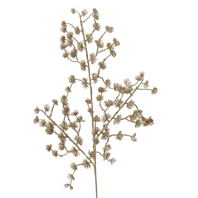 Crenguta decorativa, cu sclipici, polietilena, inaltime 70 cm, maro