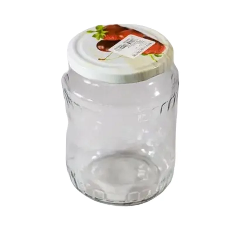 Borcan cu capac metalic, pentru muraturi, 370 ml