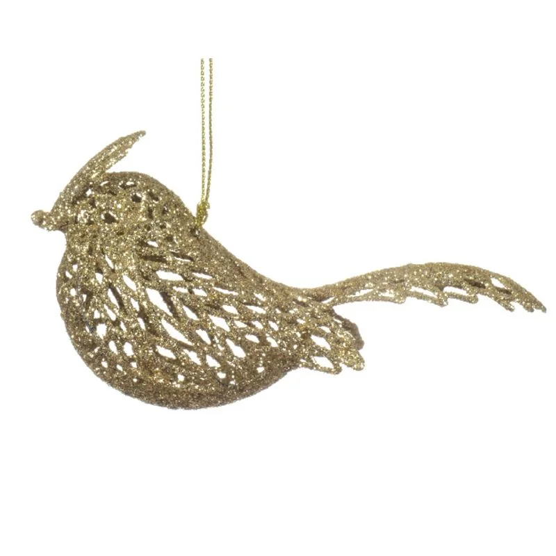Decoratiune Craciun, pentru brad, model pasare, plastic, inaltime 11 cm ...
